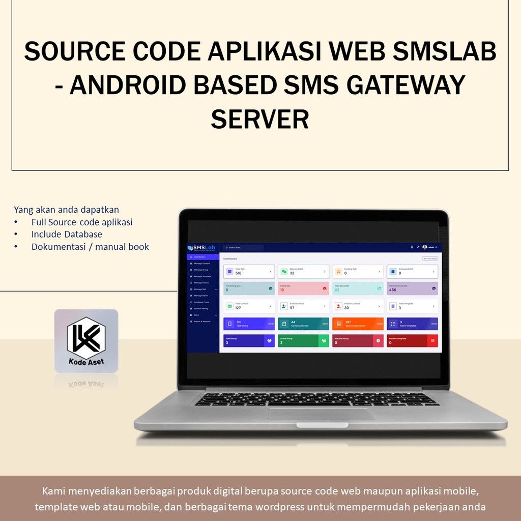 Jual SOURCE CODE APLIKASI WEB SMSLAB - ANDROID BASED SMS GATEWAY SERVER | Shopee Indonesia