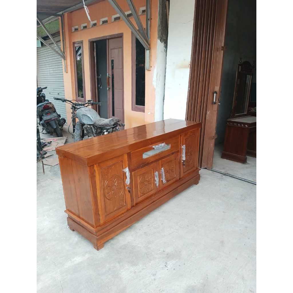 Jual bufet\meja tv minimalis full kayu jati ukuran P160CM & P180CM ...