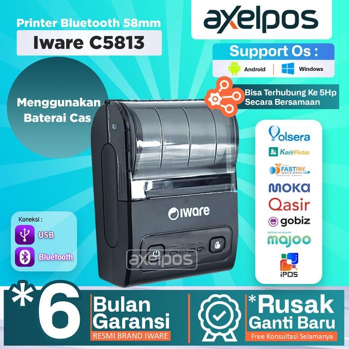 Jual Printer Bluetooth Mini Thermal Kasir 58mm Iware C5813 | Shopee Indonesia