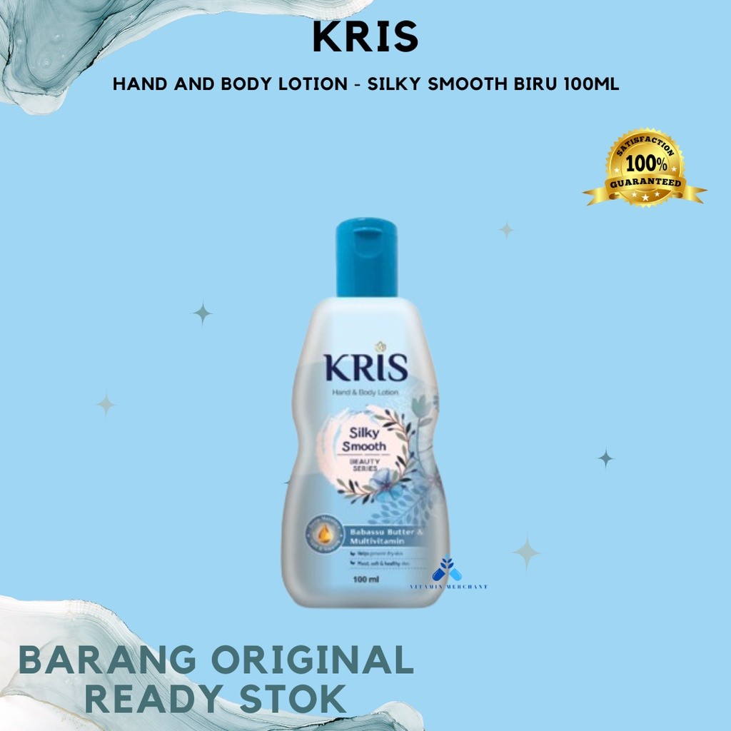 Jual KRIS Hand and Body Lotion Plus Multivitamin SILKY SMOOTH BIRU ...