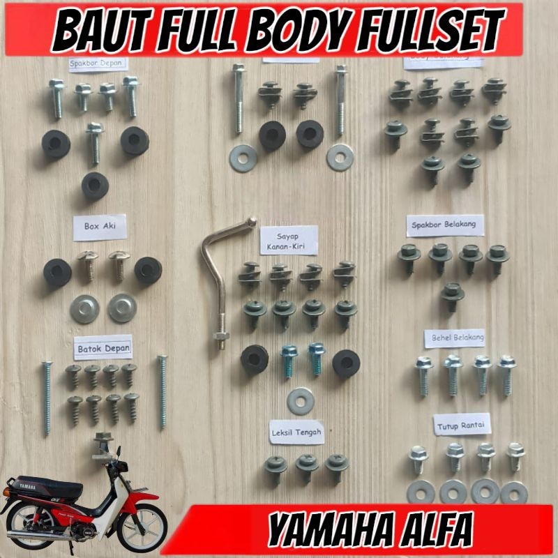 Jual Baut Full Set Cover Body Yamaha Alfa Champ / Baut Full Body Yamaha Alfa Lengkap - MURAH ...