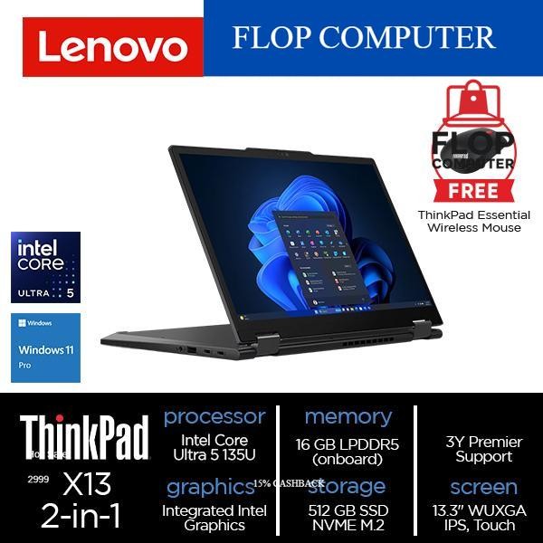 Jual Lenovo ThinkPad X13 2-in-1 Gen 5 Core Ultra 5 135U 16GB 512GB SSD ...