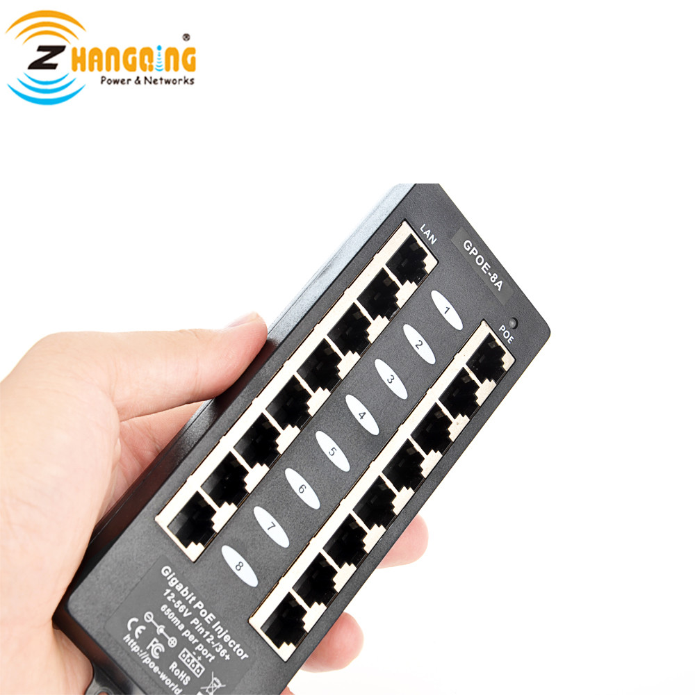 Jual GPOE-8A Mode A Security 8port Gigabit PoE Injector 802.3af PoE ...