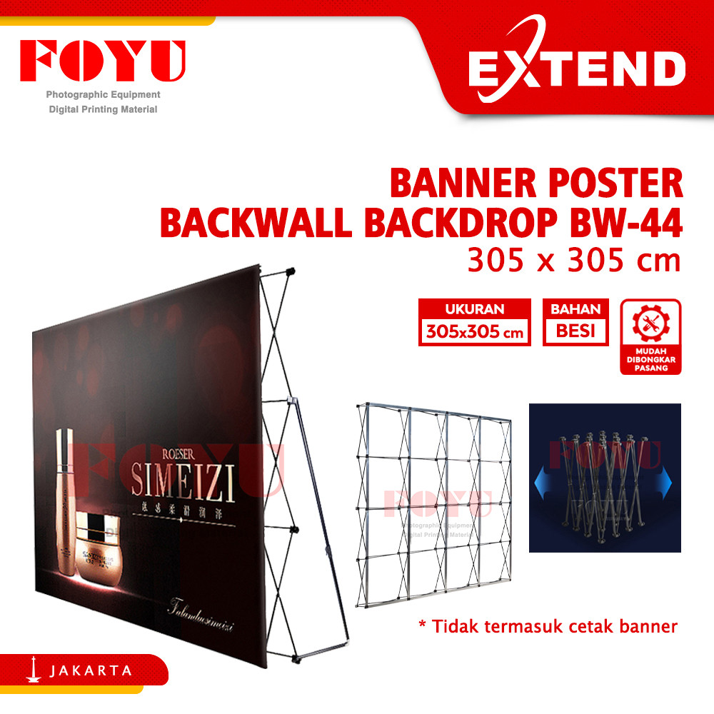 Jual Stand Display Banner Poster Backwall Backdrop 3x3m Extend BW-44 ...