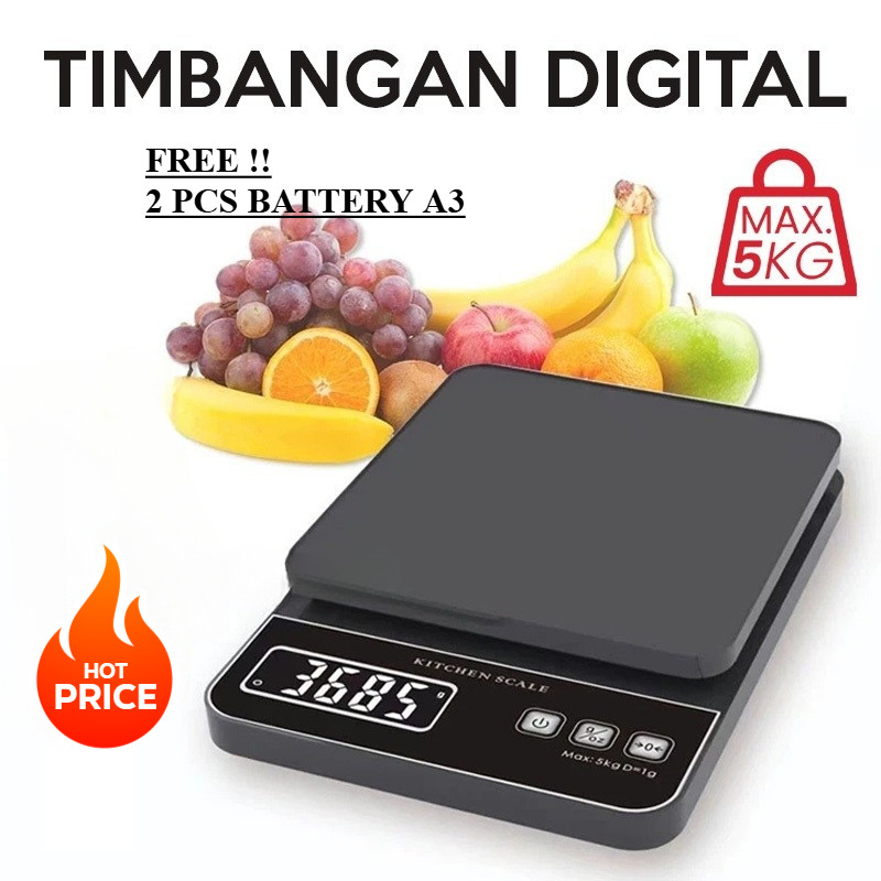 Jual Timbangan Dapur Digital 5 Kg Kilogram Timbangan Kue Mini Kitchen ...