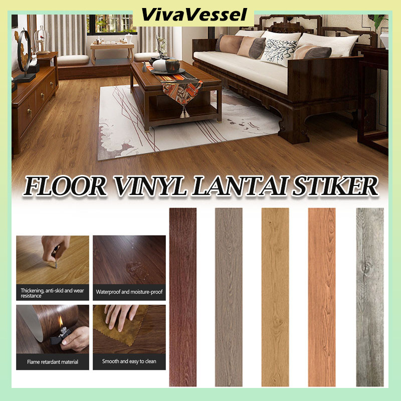 Jual Stiker Lantai Serat Kayu Perekat Simulasi Tahan Air/Floor Vinyl ...