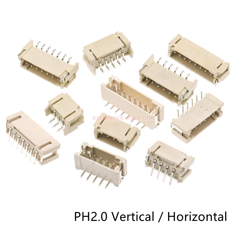 Jual 50/20Pcs JST PH2.0mm 2/3/4/5/6/7/8/9/10 Pin Horizontal Paste ...