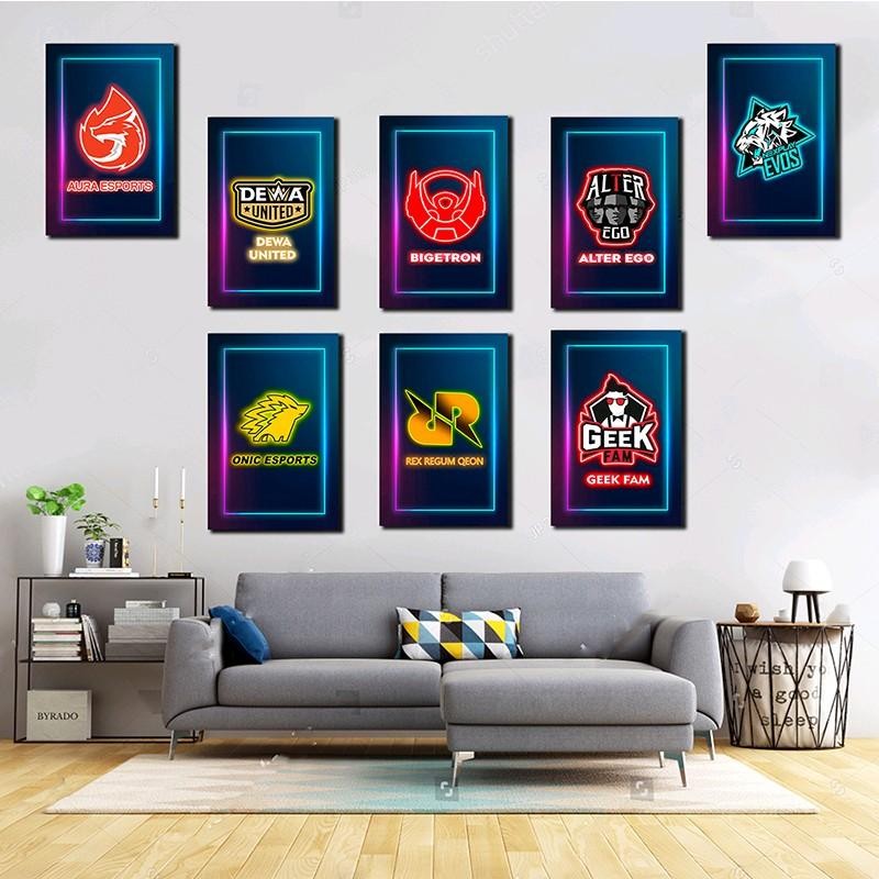Jual poster Dekorasi Dinding Logo Evos RRQ Alter Onic hiasan Poster ...