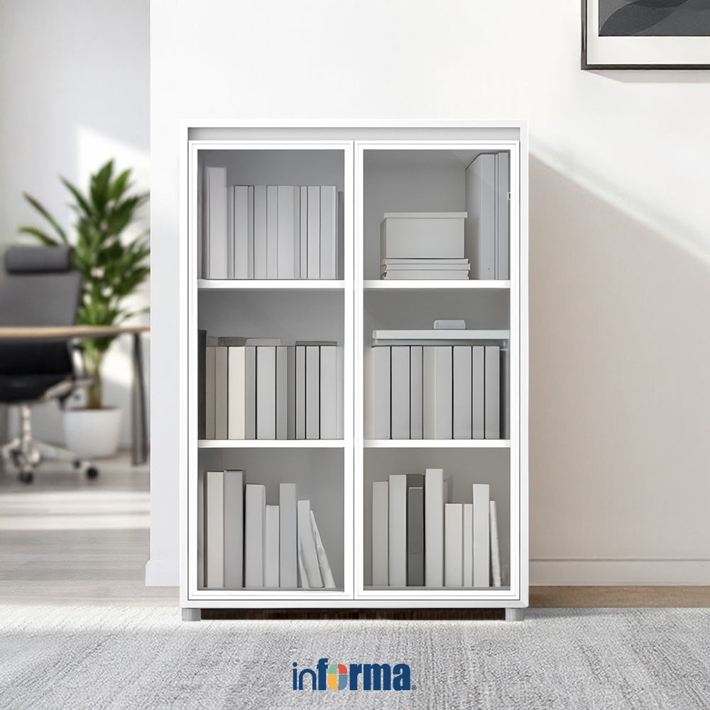 Jual Informa Sieben I I I Kabinet Kantor 2 Pintu Kaca Medium - Putih ...