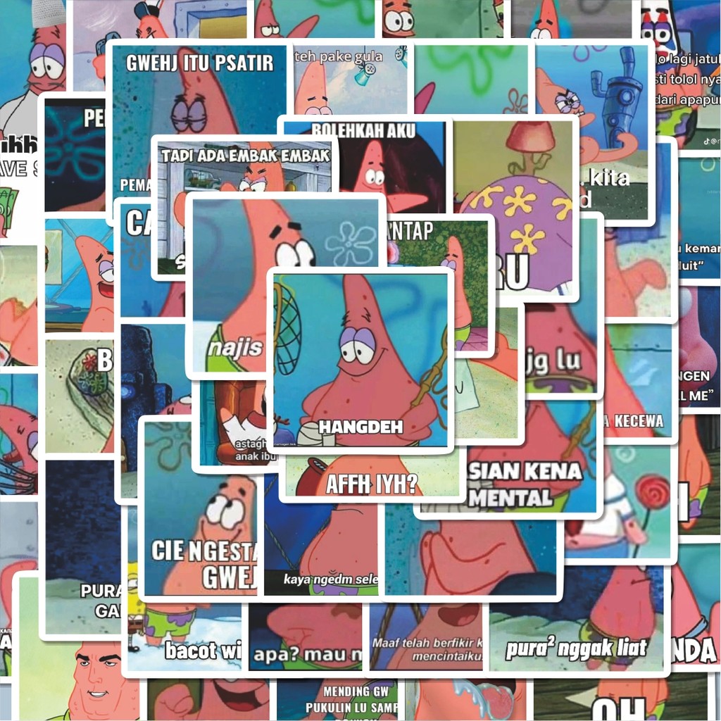 Jual 100PCS Lucu Stiker Patrick Meme V5 Stiker Aesthetic Stiker Anti ...