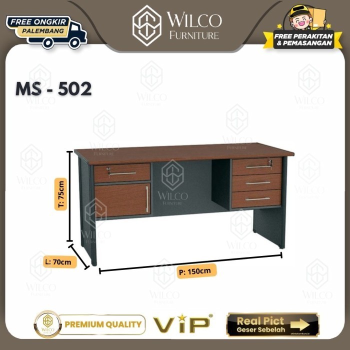 Jual Meja Kantor 1 Biro VIP MS-502 / Meja Kantor + Laci / Meja Tulis ...