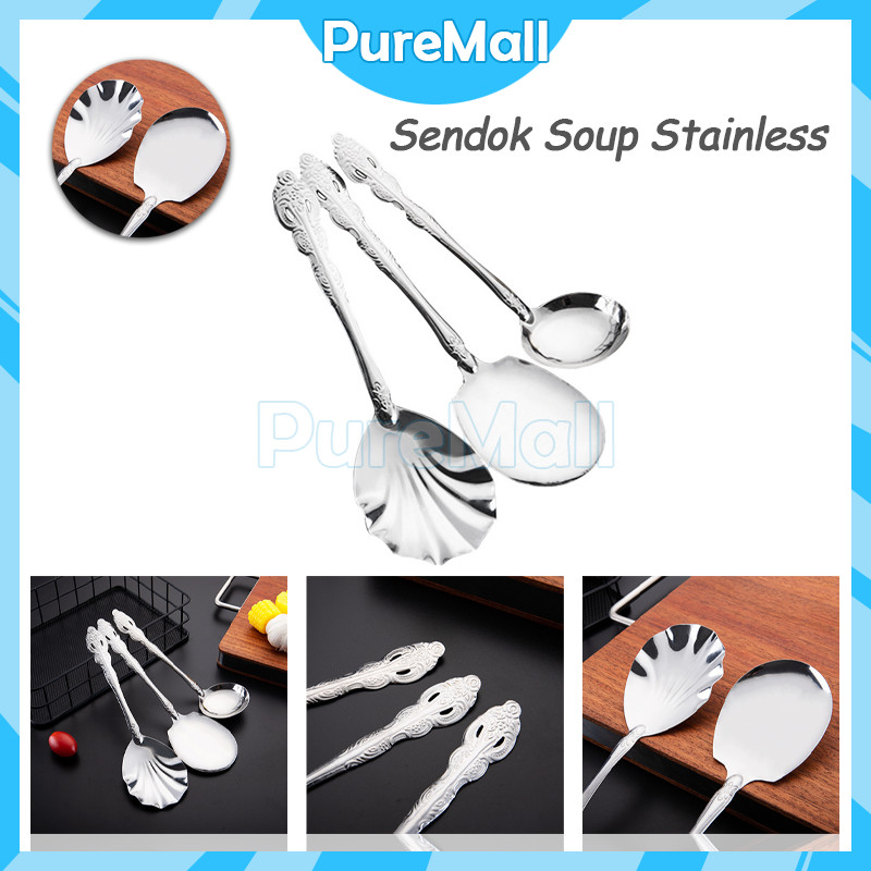 Jual 6PCS Centong Kerang Wayang Stainless Steel / Sendok Sayur Lauk ...