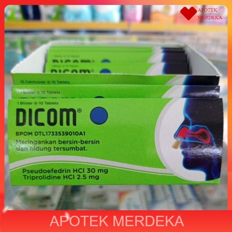 Jual DICOM OBAT FLU / Dicom tab isi 10 tablet meringankan bersin bersin ...
