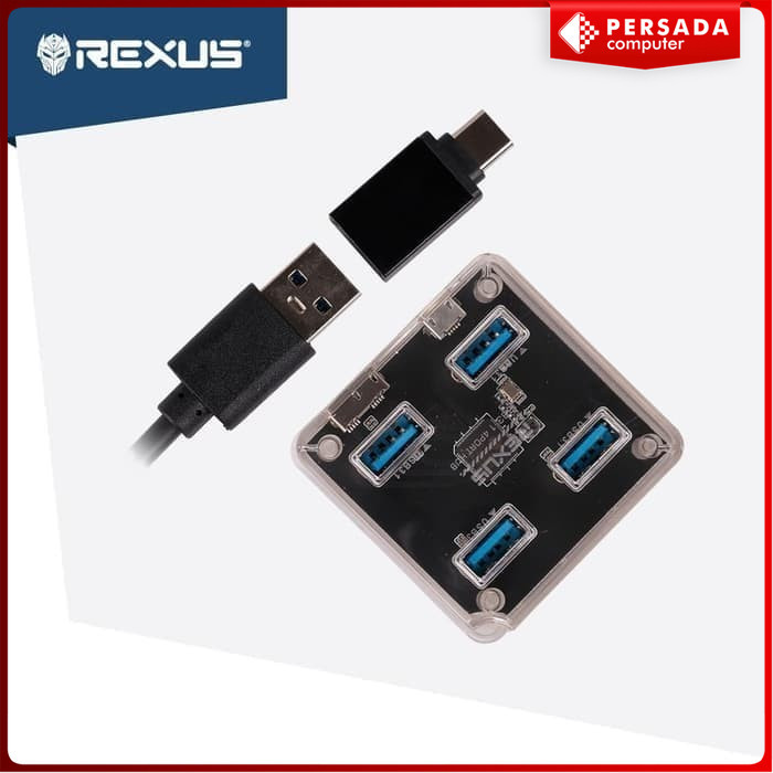 Jual Rexus USB HUB V.3.0 H331 4 Port + Converter Type C - RXH-331 | Shopee Indonesia