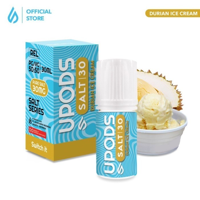 Jual SALT 30MG - Upods DURIAN ICE CREAM 30ML 30MG Upod Liquid Pods Salt ...