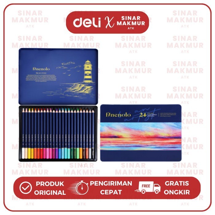 Jual Color Pencil/Pensil Warna Hybrid 24 Warna Finenolo Deli EC122-24 ...