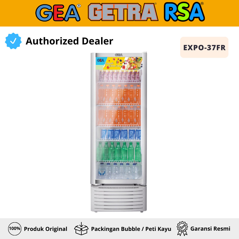 Jual Display Cooler GEA Expo-37fr Showcase Cooler Minuman 1 Pintu 5 Rak ...