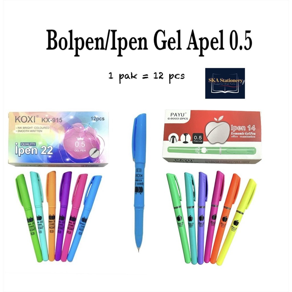 Jual Bolpen/Ballpoint/Pulpen/Ipen Gel Apel 0.5 (Lusin) | Shopee Indonesia