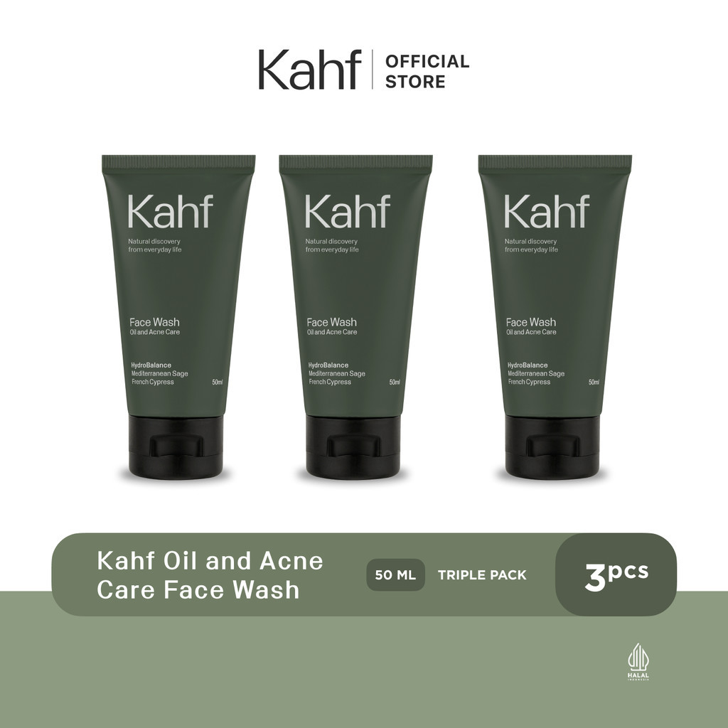 Jual Kahf Oil and Acne Care Face Wash 50 ml Triple Pack | Shopee Indonesia