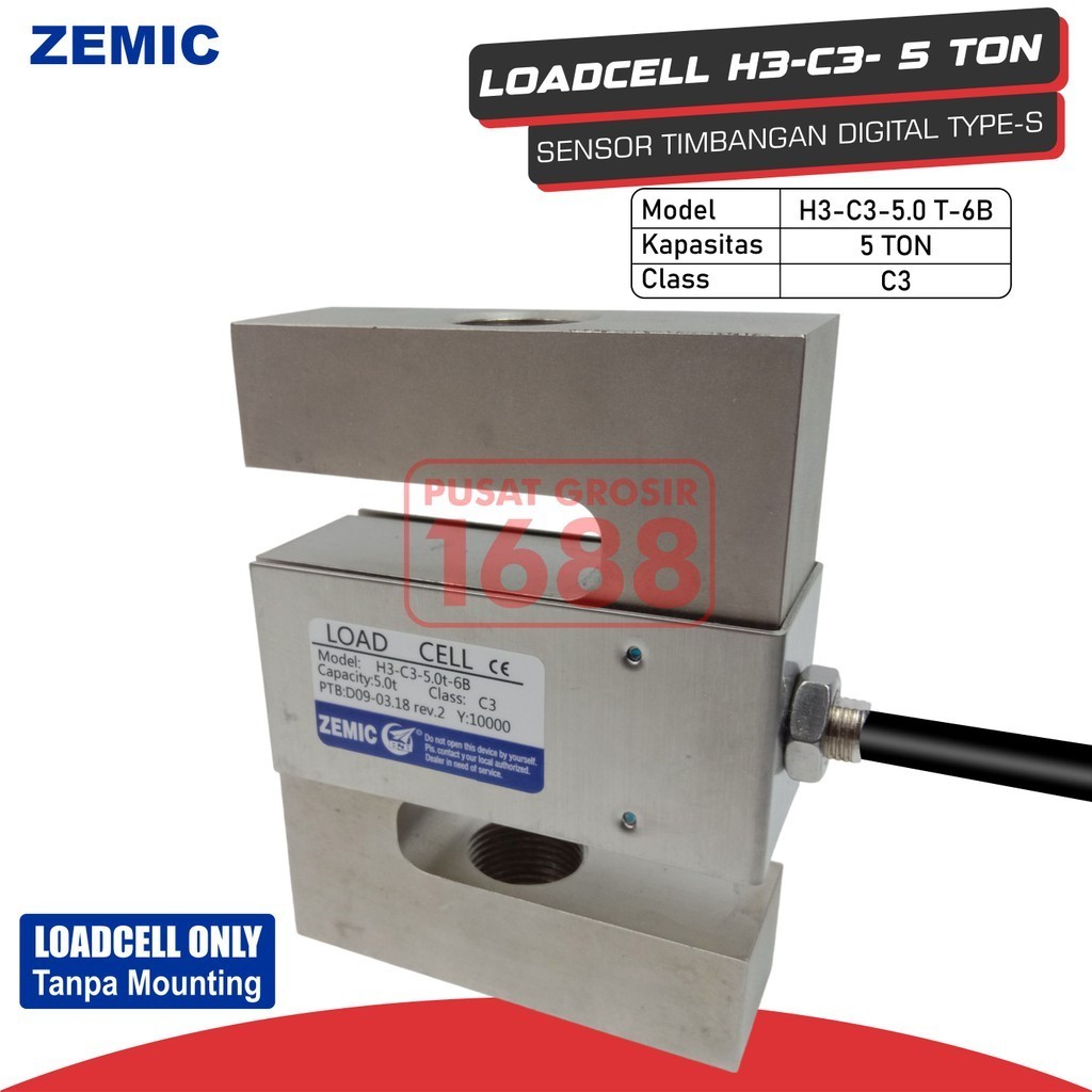 Jual Load Cell H3 C3 5TON Tipe S Loadcell Sensor Berat Timbangan ...