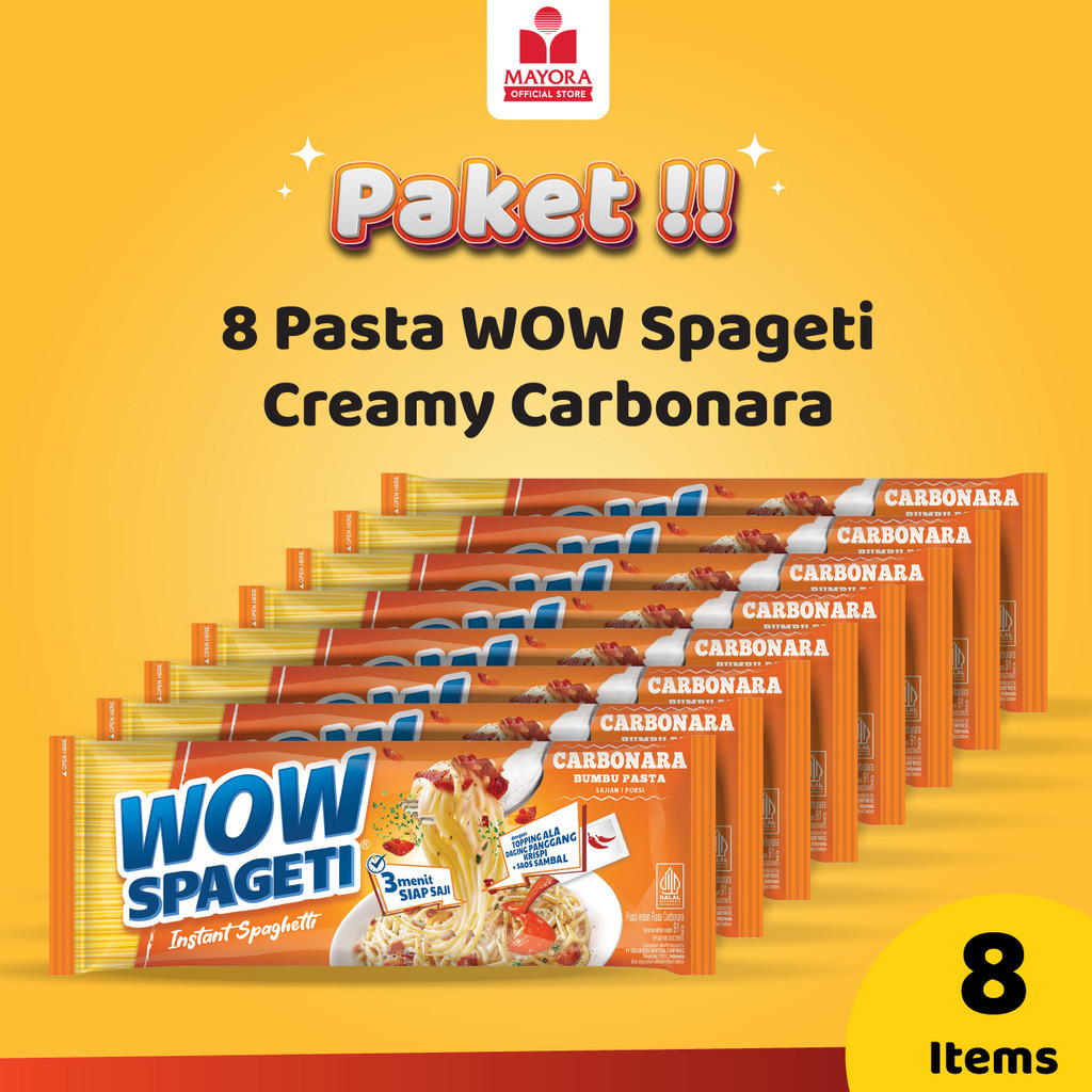 Jual PAKET 8 Pasta WOW Spageti Creamy Carbonara | Shopee Indonesia