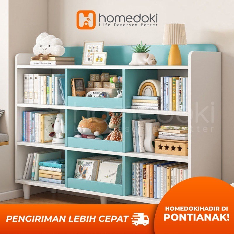 Jual Rak Buku Kayu Minimalis / Rak Buku Pajangan / Rak Buku Anak / Rak ...