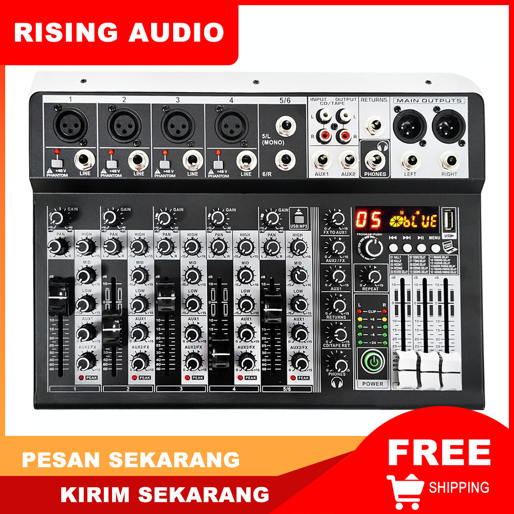 Jual RISING AUDIO 4/6/8 Channel Audio Interface Sound Board Mixing ...