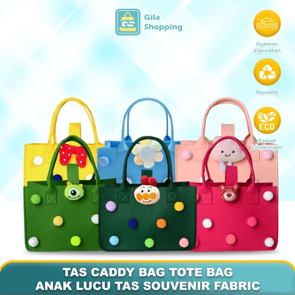Jual Tas Caddy Bag Tote Bag Anak Lucu Tas Souvenir Fabric | Shopee ...
