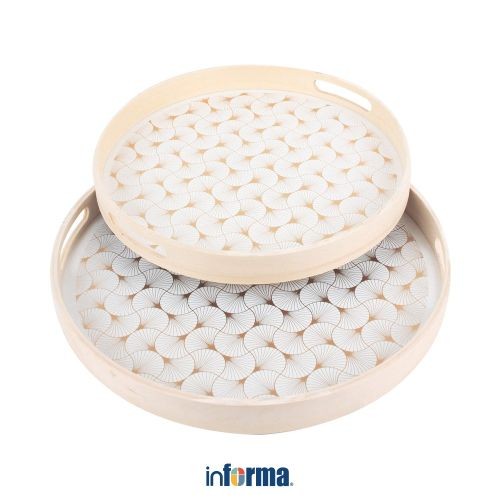 Jual Informa Set 2 Pcs Sicily Nampan Saji Dekorasi - Putih Serving Tray ...