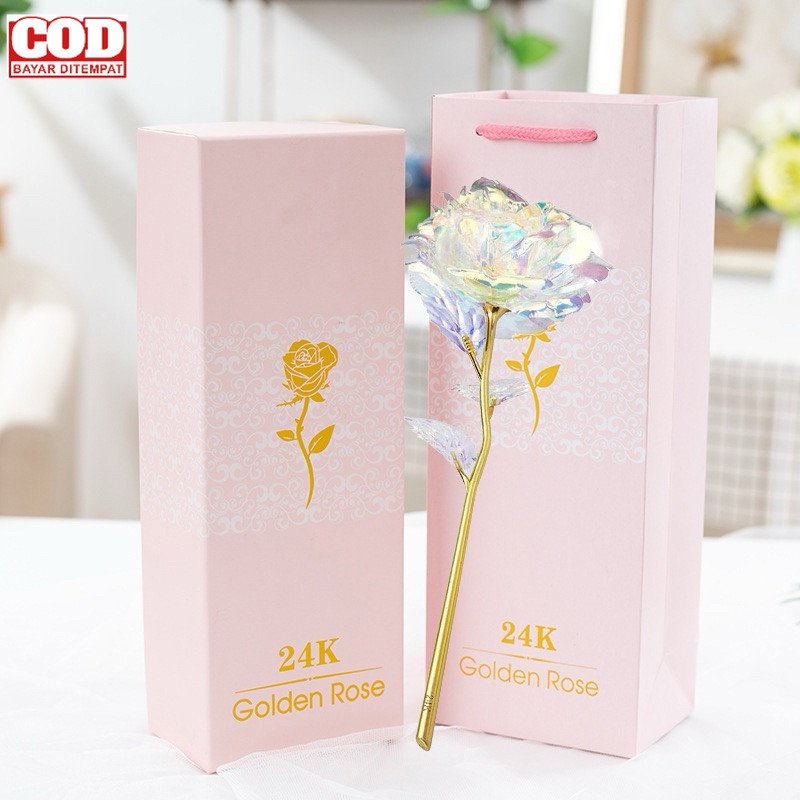Jual Bunga Mawar Gift Box Hologram Artificial Dekorasi Valentine ...