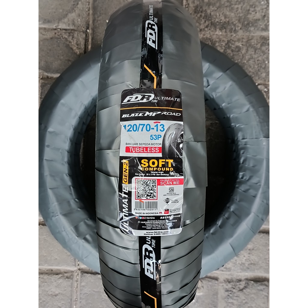 Jual ( RING 13 ) FDR BLAZE MP ROAD 120 / 70 - 13 SOFT COMPOUND GEN 2 Ban motor NMAX Tubeless ...