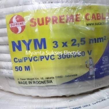 Jual Kabel Listrik Tunggal NYM 3x2,5 mm SUPREME Roll 50 Meter | Shopee Indonesia