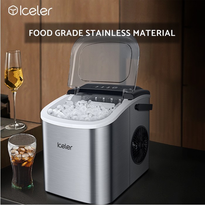 Jual Mesin Es Stainless Ice Maker Iceler 12KG per 24 Jam Dengan Handle ...