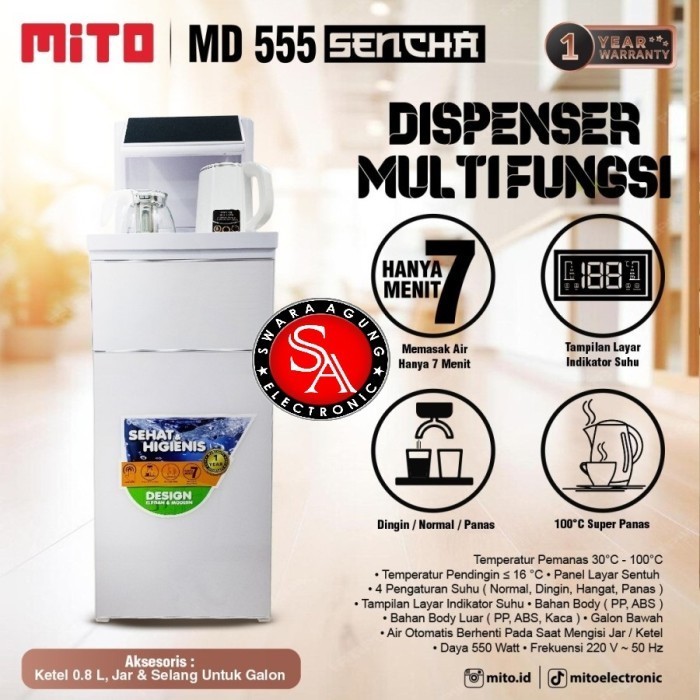 Jual Water Dispenser Galon Bawah MITO Type : MD555 Multifungsi ( Medan ...
