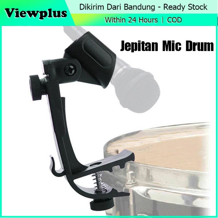 Jual Stand holder mikrofon Drum shockproof adjustable microphone clamp ...