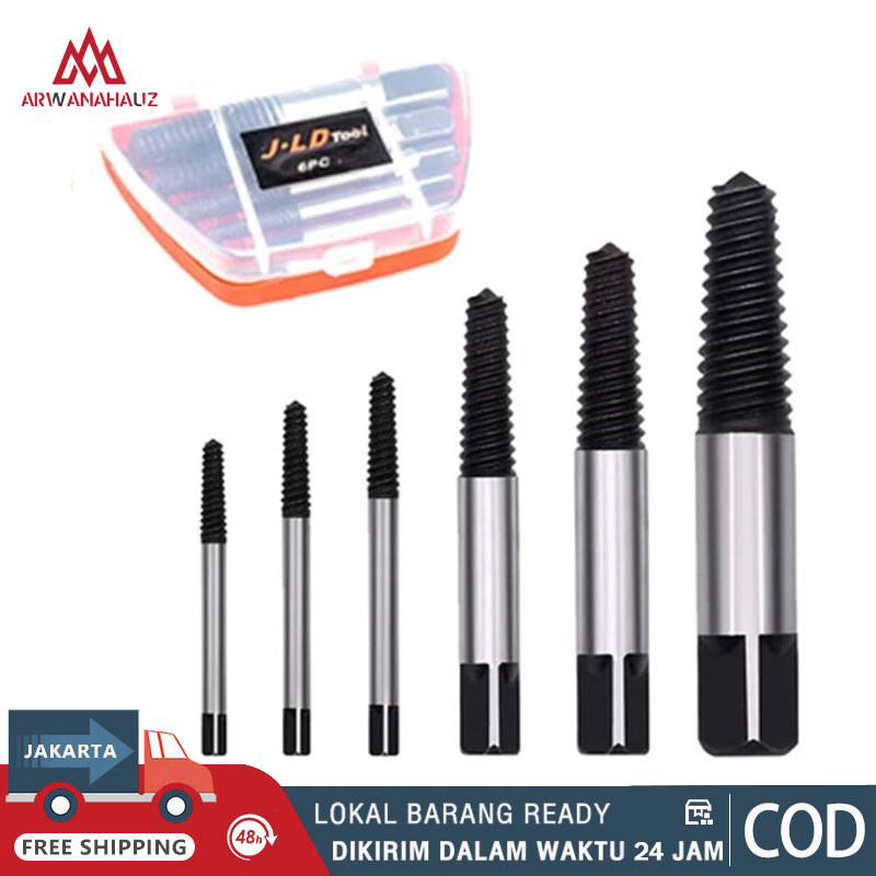 Jual ALAT Screw Extractor Set 6Pcs Mata obeng Alat Pembuka Baut Rusak Damaged Screw Extractor ...