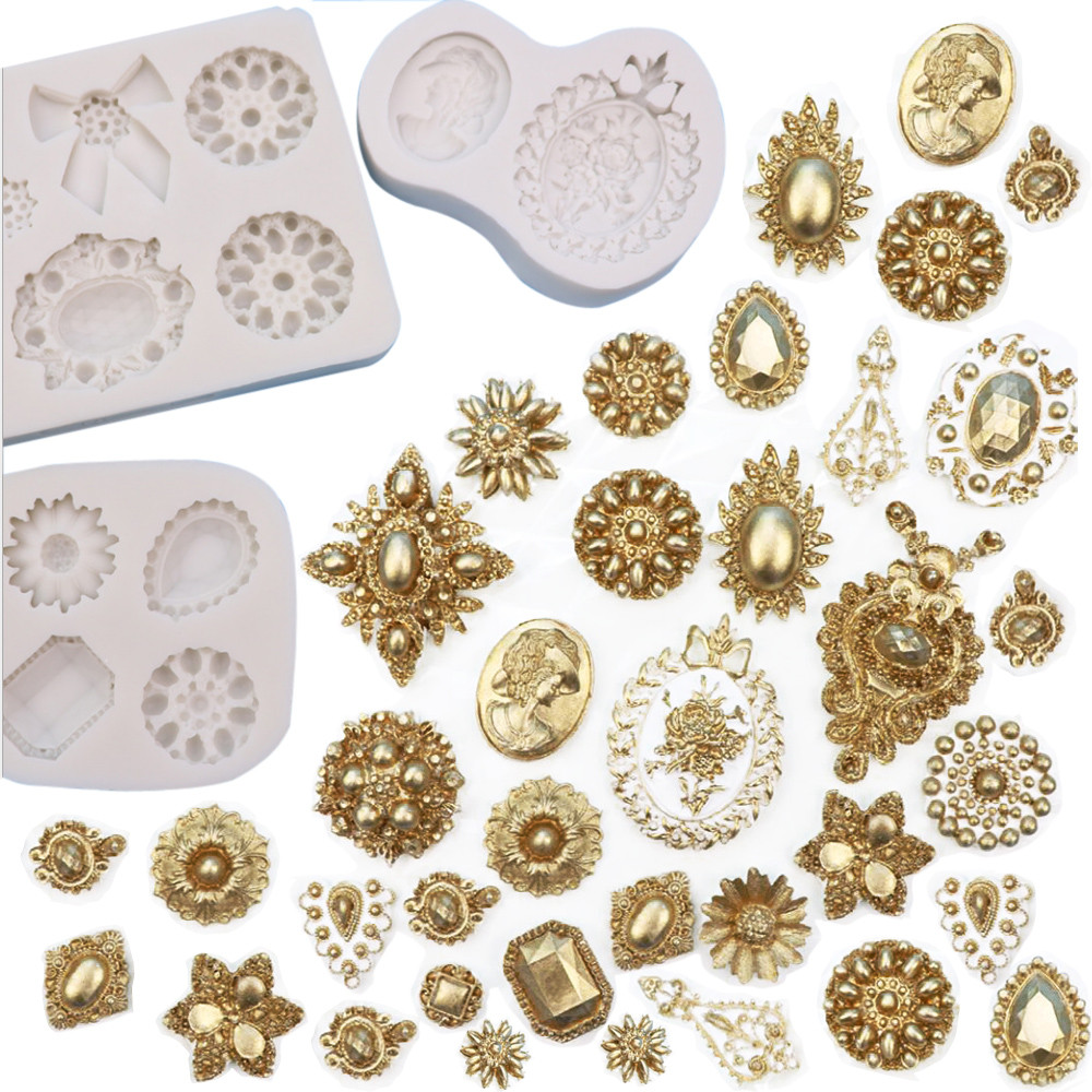 Jual Kinds of European Gem Turn Sugar Silicone Mold Diy Baking Cake ...