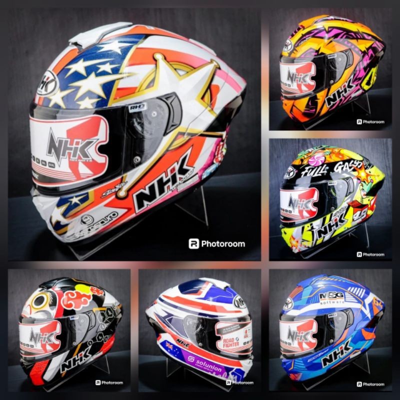 Jual HELM NHK MARK 1 GP EDITION ALL MOTIF SINGLE VISOR FULL FACE #7 ...