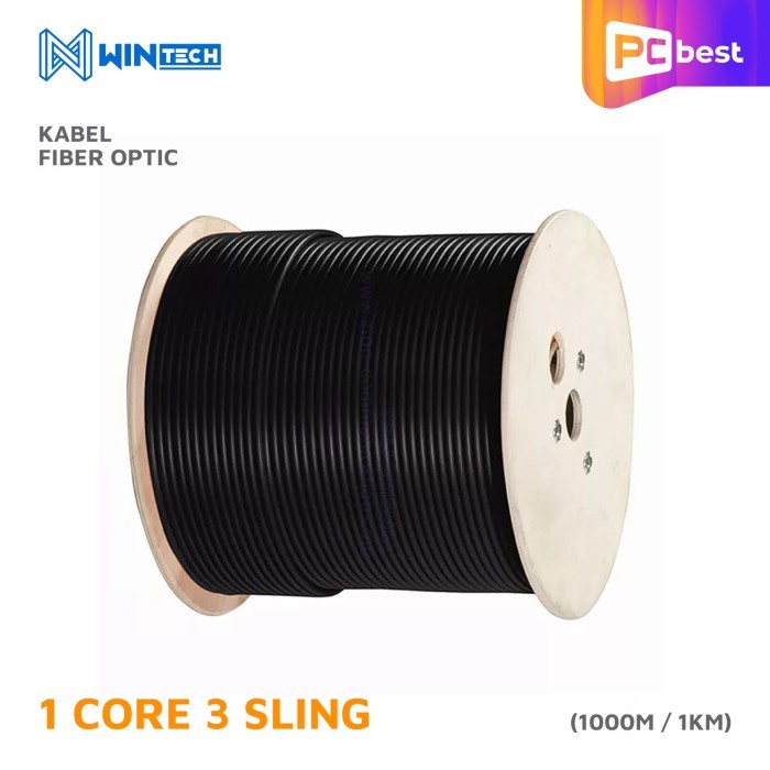 Jual Kabel FO Dropcore Precon 1 Core 3 Sling 1000M / 1KM Fiber Optic ...