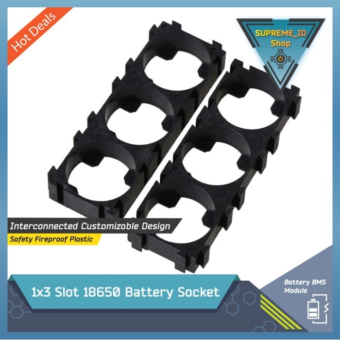 Jual DS99 1x3 slot 18650 Battery Socket Bracket Holder Spacer Tempat ...
