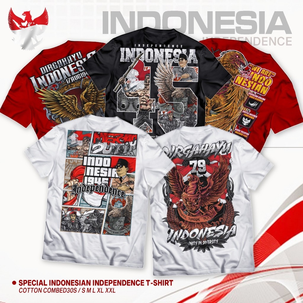 Jual KAOS INDONESIA EDISI AGUSTUSAN 2024 | BAJU HUT RI KE 79 | SERAGAM PANITIA 17 AGUSTUS ...
