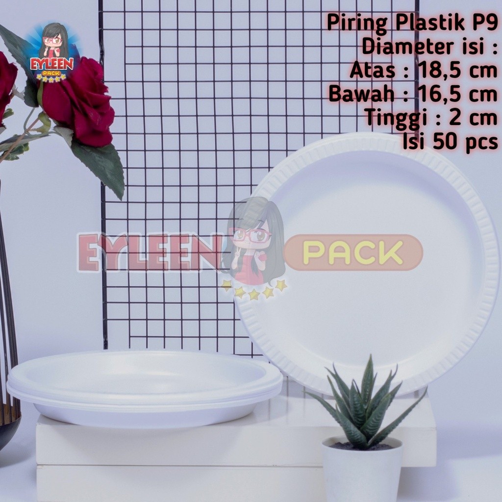 Jual Piring Plastik Besar TYPE P9 Isi 50 Pcs | Shopee Indonesia