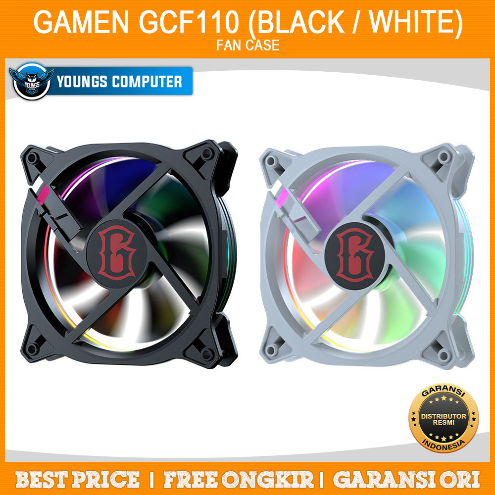 Jual Fan Case GAMEN GCF110 Black 12cm RGB ( Black / White ) | Shopee ...