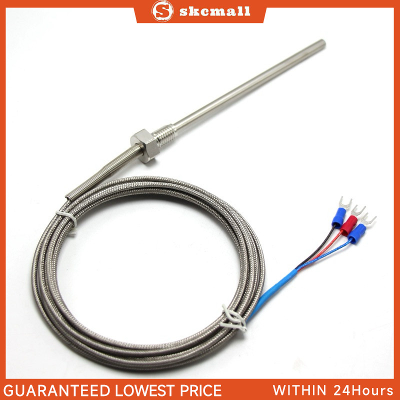 Jual Temperature Probe PT100 RTD Sensor Cable M8 2M 50/100mm 3wires 0 ...