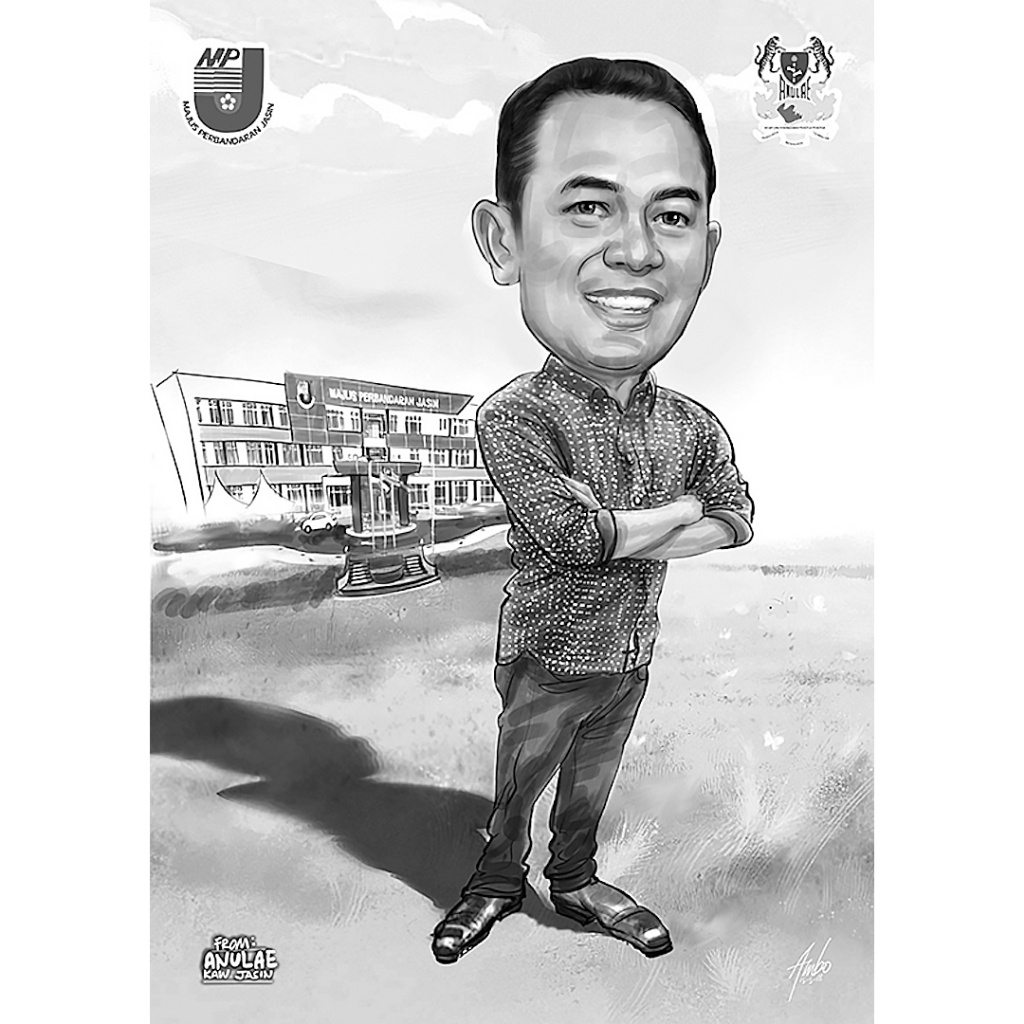 Jual LUKISAN KARIKATUR DIGITAL HITAM PUTIH | Shopee Indonesia