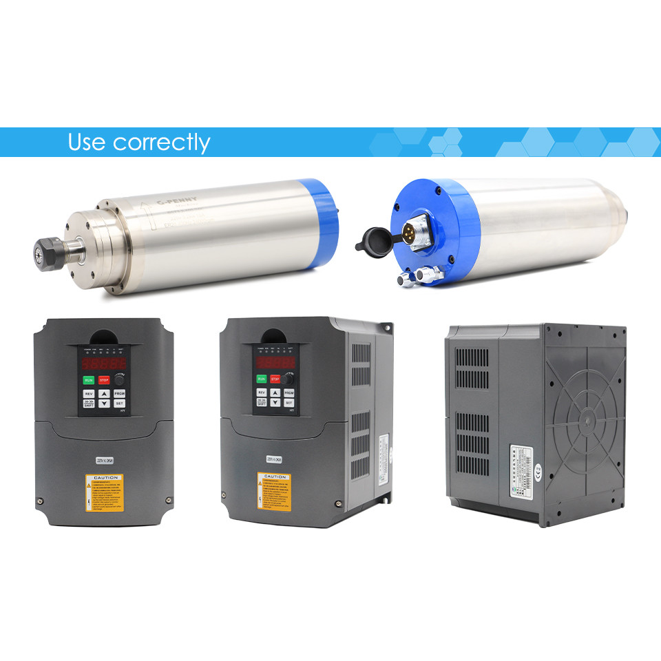 Jual 3.2kw water cooled spindle ER20 4 pcs ceramic bearings 0.01mm accuracy& HY 220v 4.0kw ...