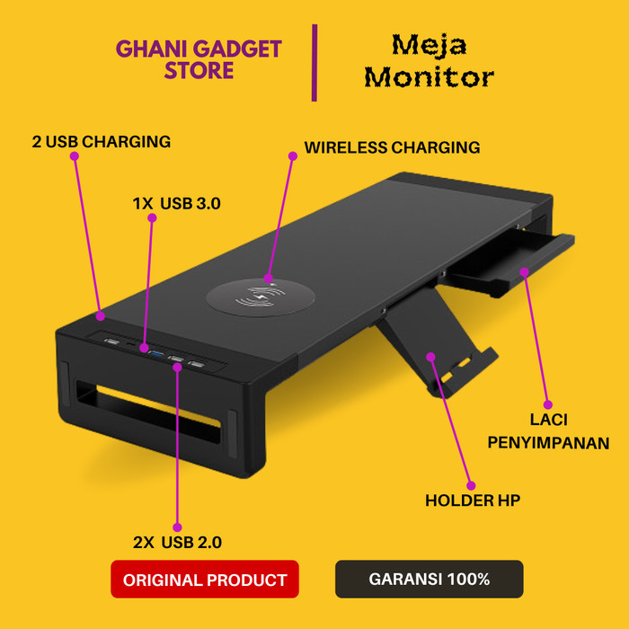 Jual Stand Dudukan Monitor Desk Meja Tatakan Komputer PC Laptop Lipat ...