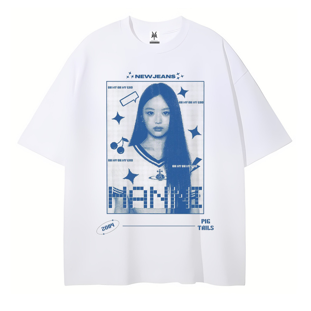 Jual Patternmerch "new jeans hanni tails" Oversized T-shirt | kaos ...