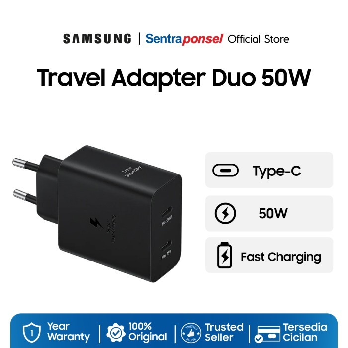 Jual Charger Samsung Travel Adapter 50W Power Adapter Duo Black ...