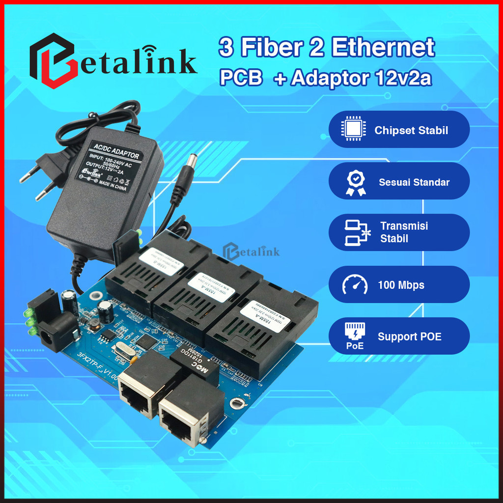 Jual 3F2E AAB port Fiber Optik PCB Board Single Mode 5V-12V Power Input ...